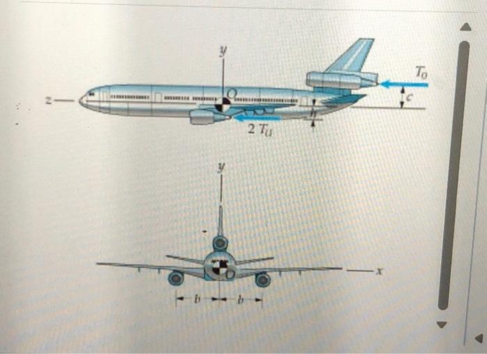 Solved The engine above the airplane's fuselage exerts a | Chegg.com