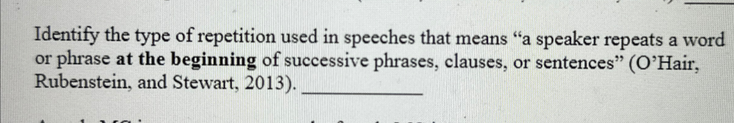 Solved Identify the type of repetition used in speeches that | Chegg.com