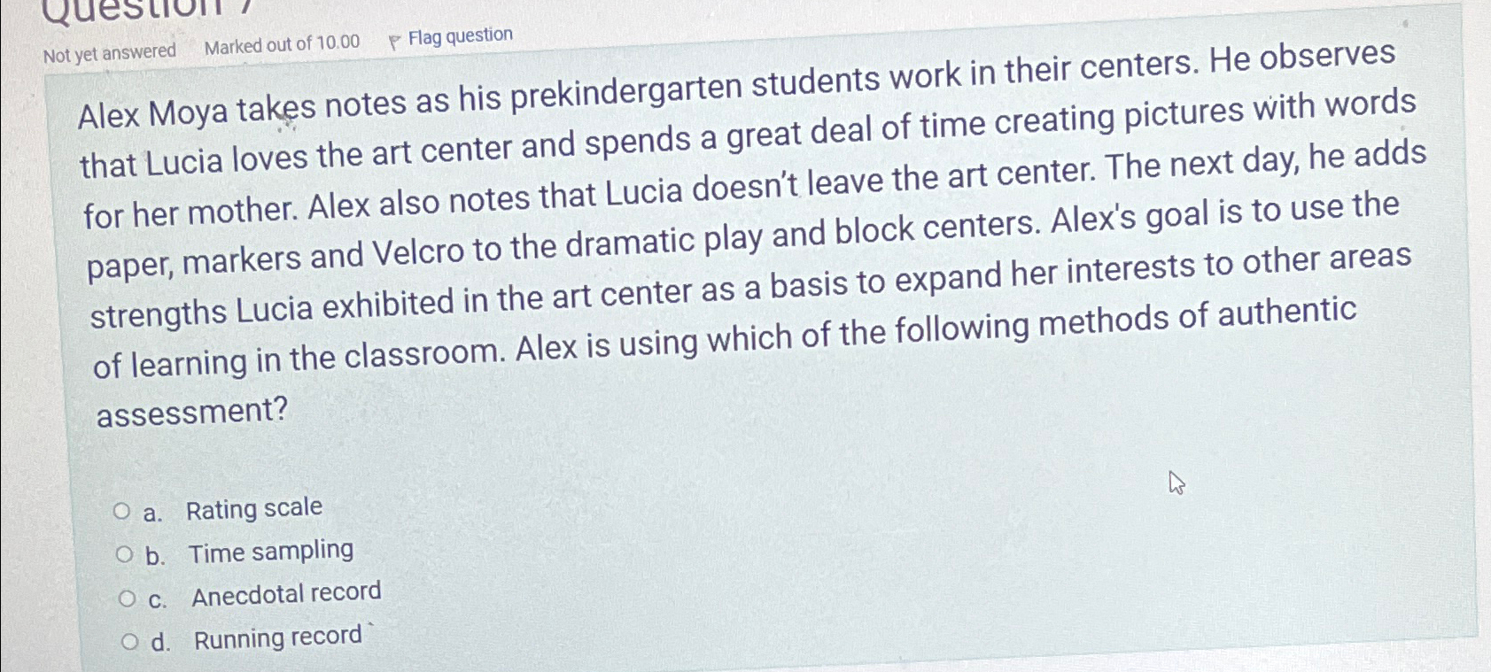 Solved Alex Moya takes notes as his prekindergarten students | Chegg.com