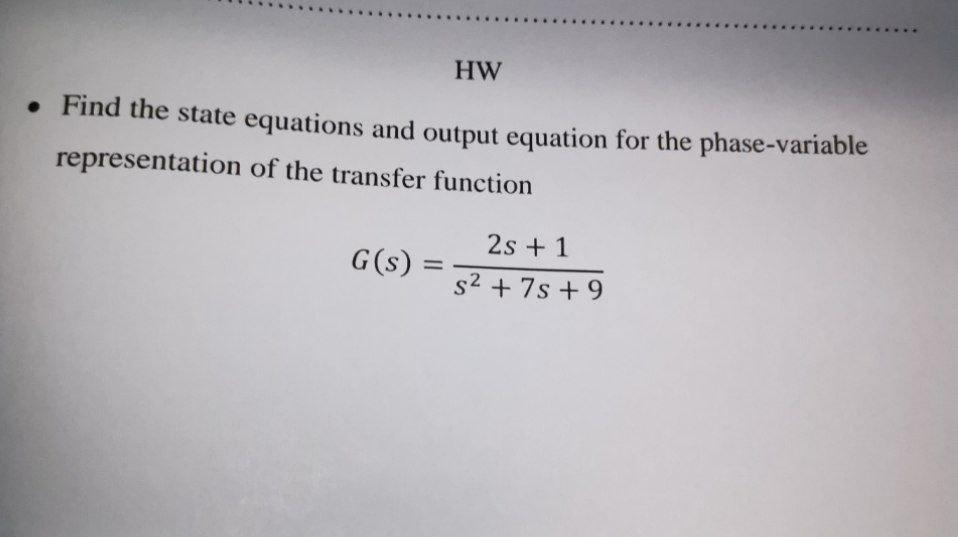 Solved HW • Find the state equations and output equation for | Chegg.com