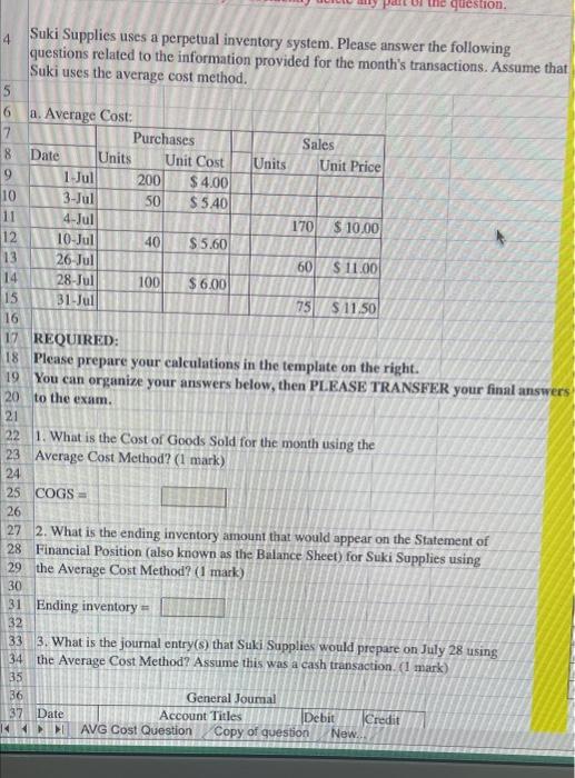 Solved Suki Supplies uses a perpetual inventory system. | Chegg.com