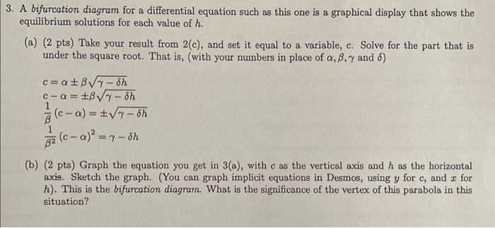 A Bifurcation Diagram For A Differential Equation