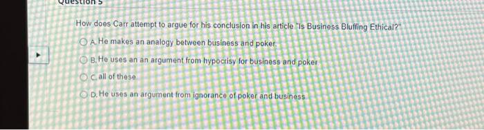 Solved How does Carr attempt to argue for his conclusion in | Chegg.com
