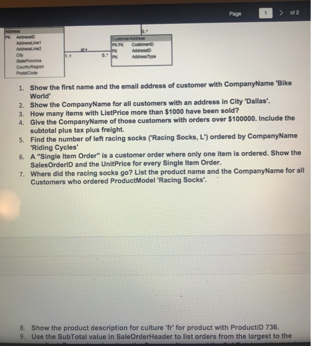 Solved Page More Sql Exercises: AdventureWorks db | Chegg.com