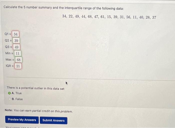 Solved Calculate the 5 number summary and the interquartile | Chegg.com