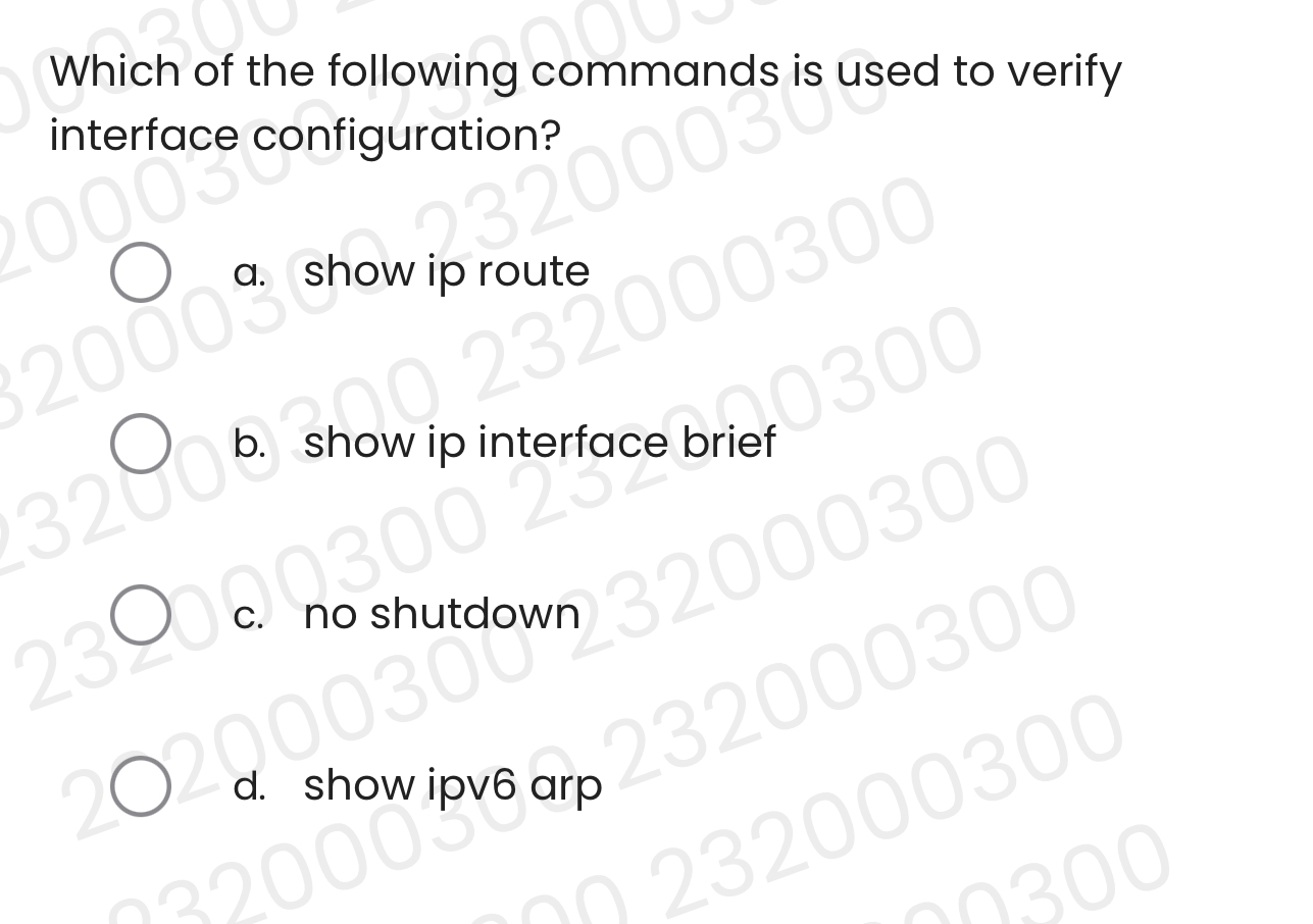 Solved Which of the following commands is used to verify | Chegg.com