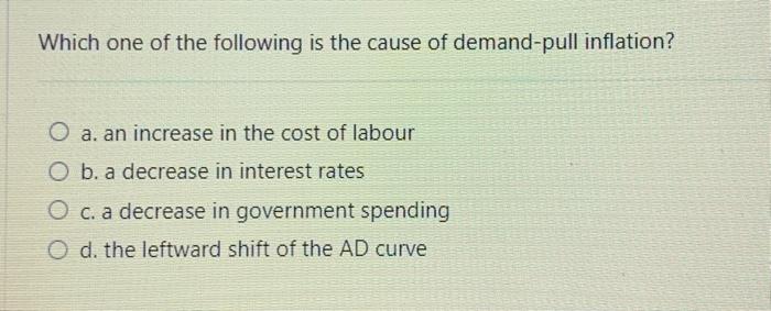 Solved Which one of the following is the cause of | Chegg.com