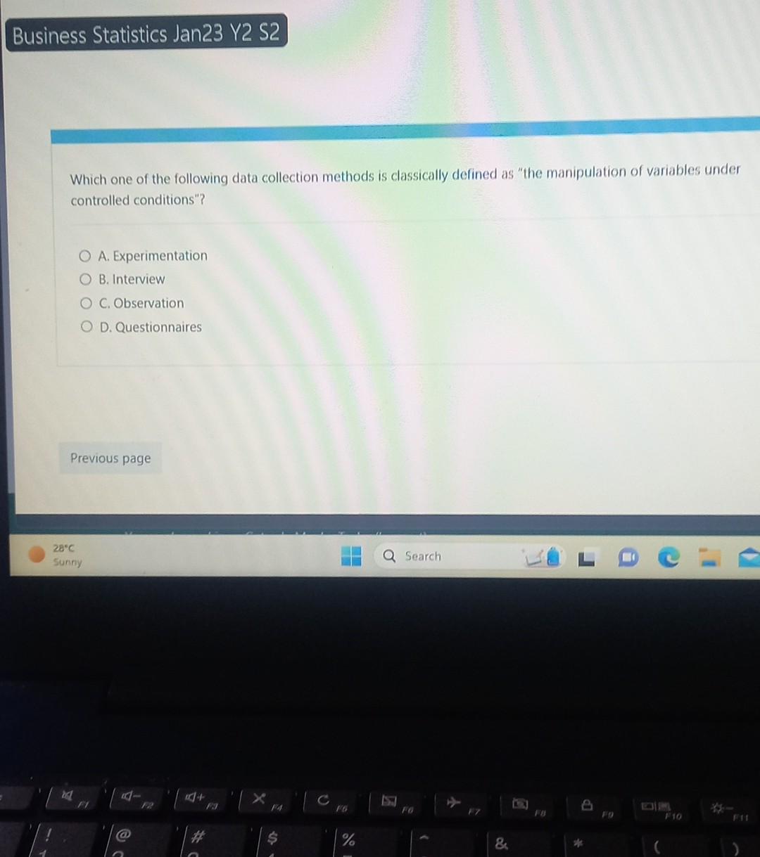 Solved Which one of the following data collection methods is | Chegg.com
