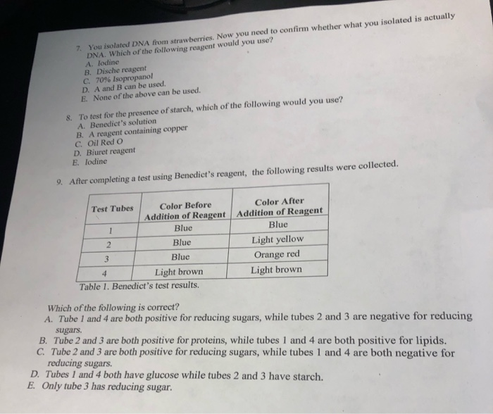 Solved You isolated DNA from strawberries. Now you need to | Chegg.com