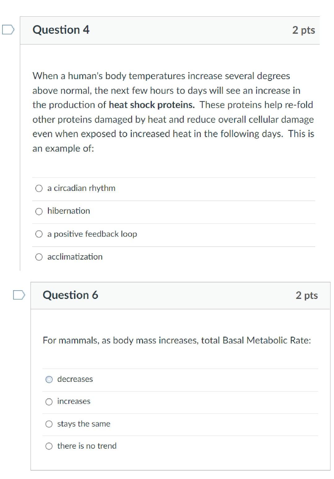 Solved Question 4 2 pts When a human's body temperatures | Chegg.com