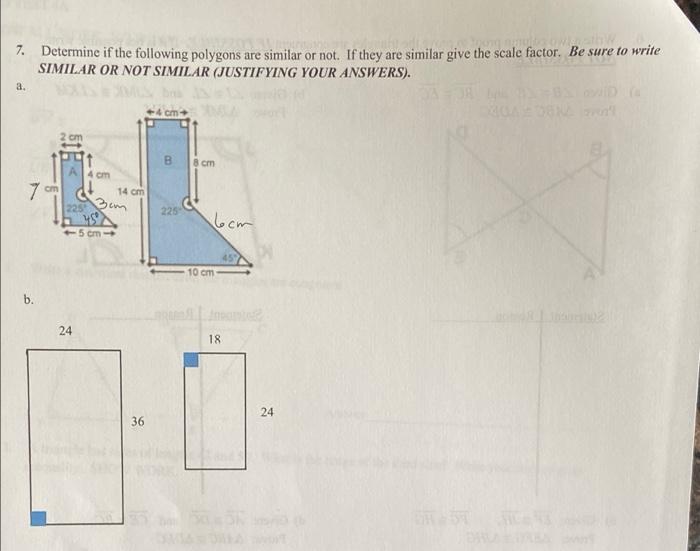 Solved 7. Determine if the following polygons are similar or | Chegg.com