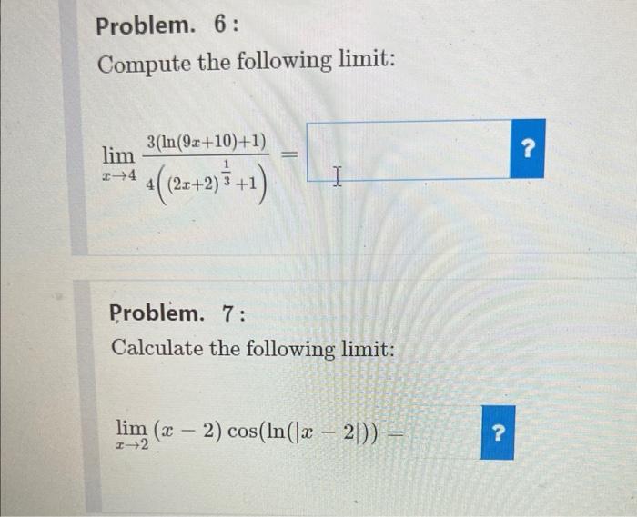 Solved Compute the following limit: | Chegg.com