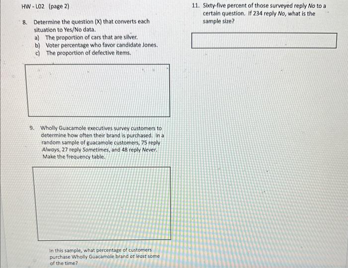 Solved HW - L02 (2 pages) 4. A common example of categorical | Chegg.com