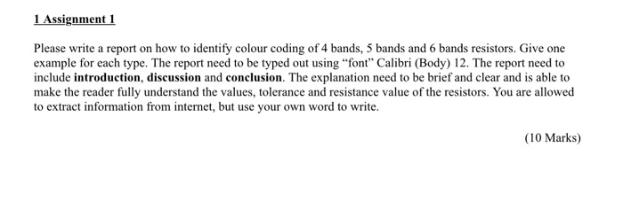 Solved 1 Assignment 1 Please write a report on how to | Chegg.com