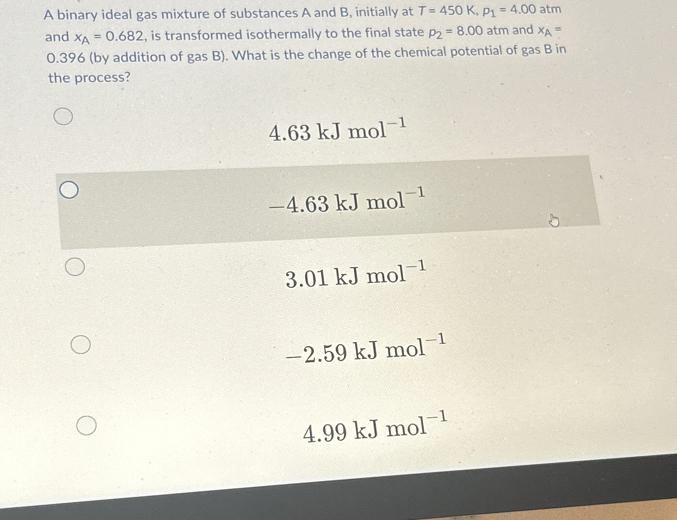 Solved A binary ideal gas mixture of substances A and B, | Chegg.com