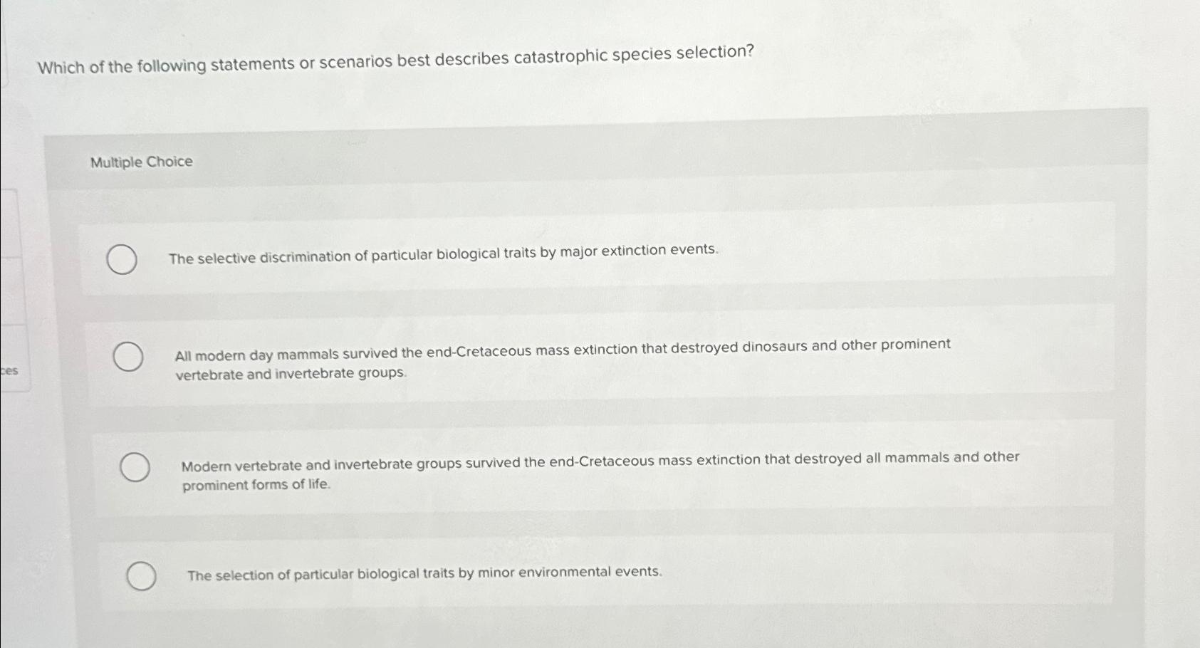 Solved Which of the following statements or scenarios best | Chegg.com