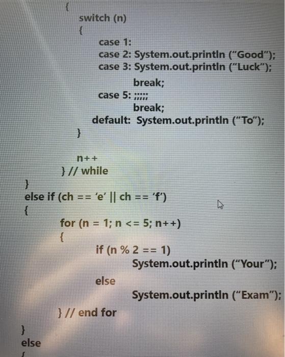 Solved all the if-else statements to the switch-case | Chegg.com