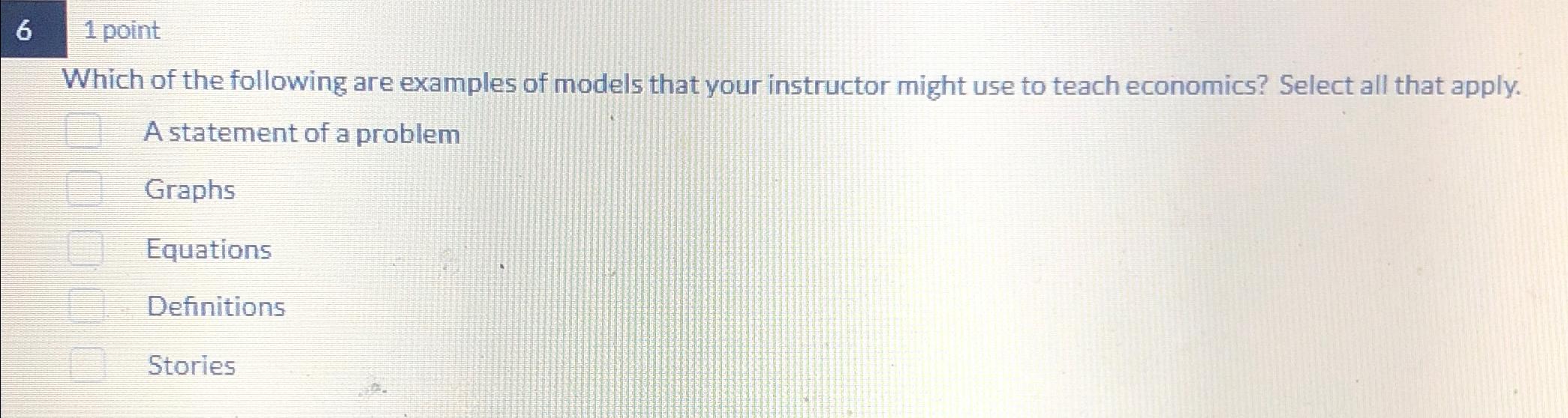 Solved 61 ﻿pointWhich of the following are examples of | Chegg.com