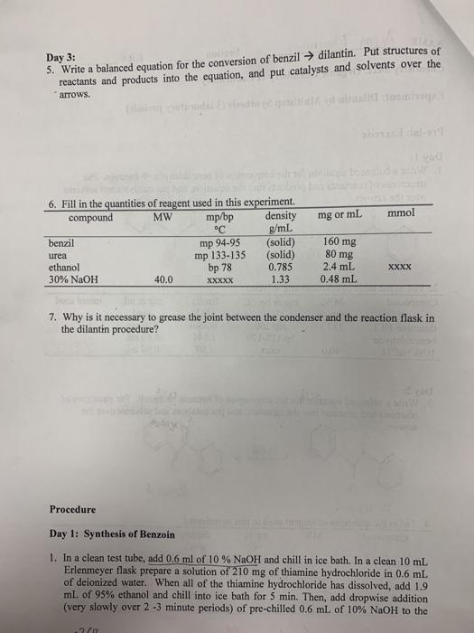 Solved Day 3: 5. Write a balanced equation for the | Chegg.com