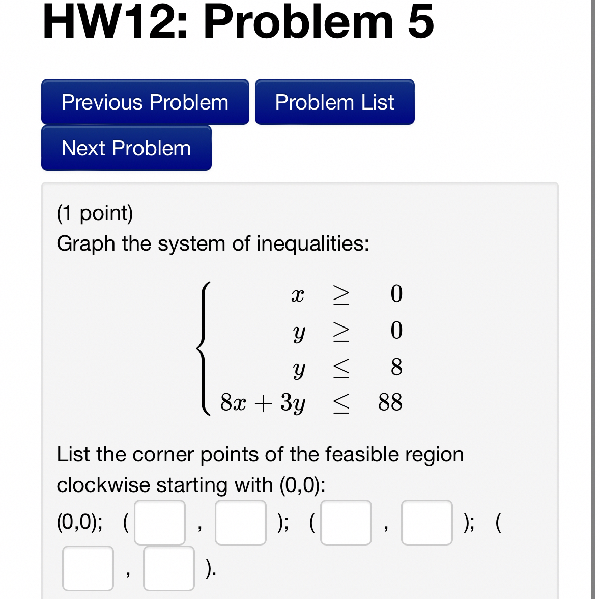 Solved HW12: Problem 5Previous ProblemNext Problem(1 | Chegg.com Solved HW12: Problem 5Previous ProblemNext Problem(1 | Chegg.com