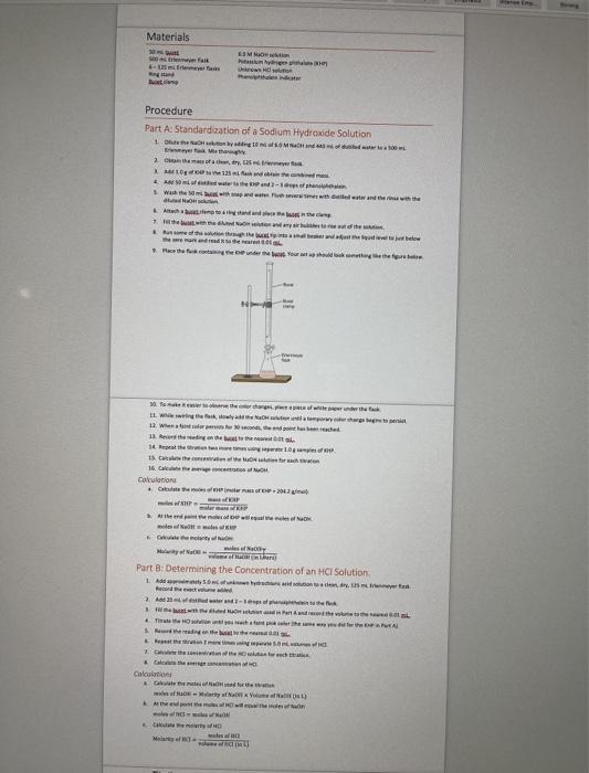 Solved hehe 1 Acid - Base Titration Name: Section: Date: | Chegg.com