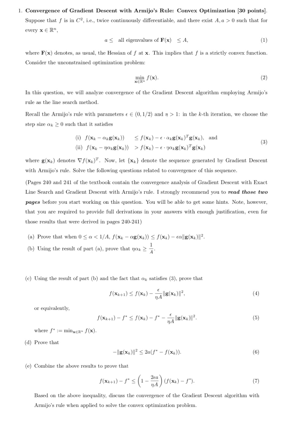 Solved Convergence of Gradient Descent with Armijo's Rule: | Chegg.com