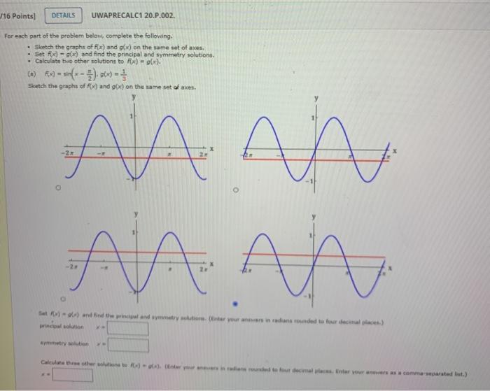 Solved /16 Points) DETAILS UWAPRECALC1 20.P.002. For each | Chegg.com