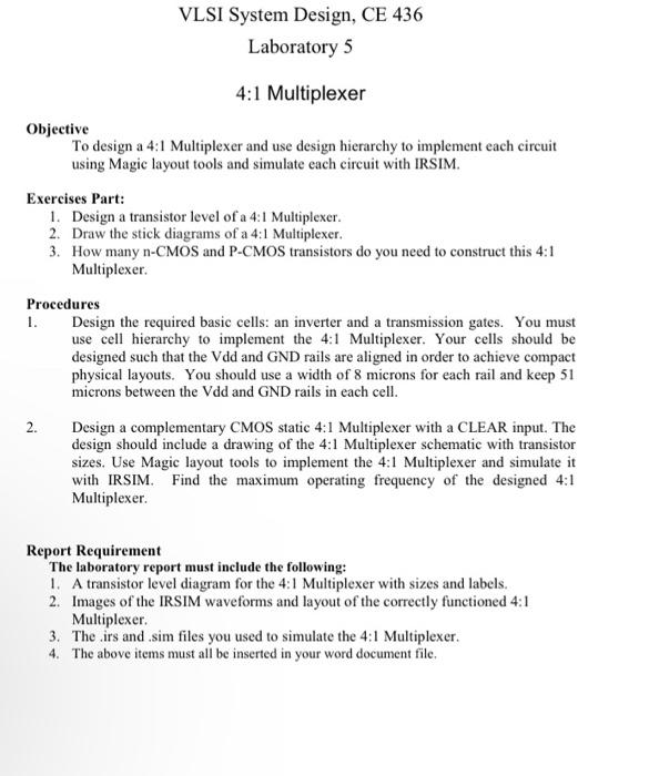 Solved Objective To design a 4:1 Multiplexer and use design | Chegg.com