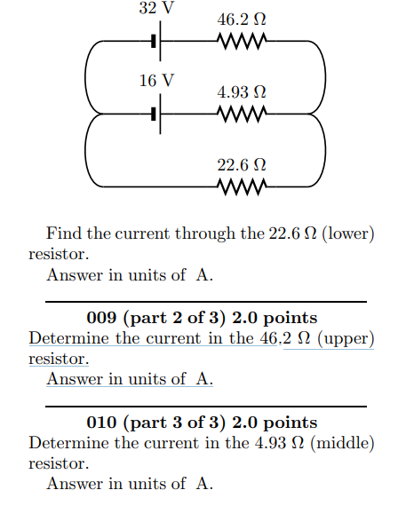 Solved Find the current through the | Chegg.com