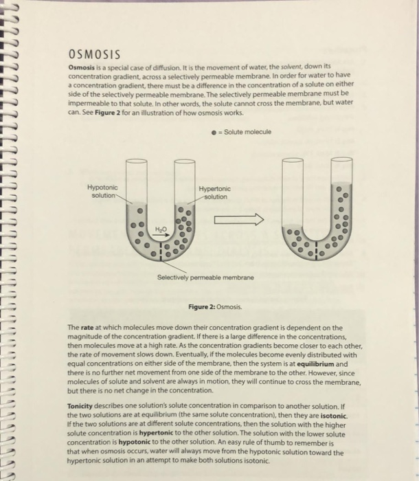 OSMOSIS Osmosis is a special case of diffusion. It is | Chegg.com