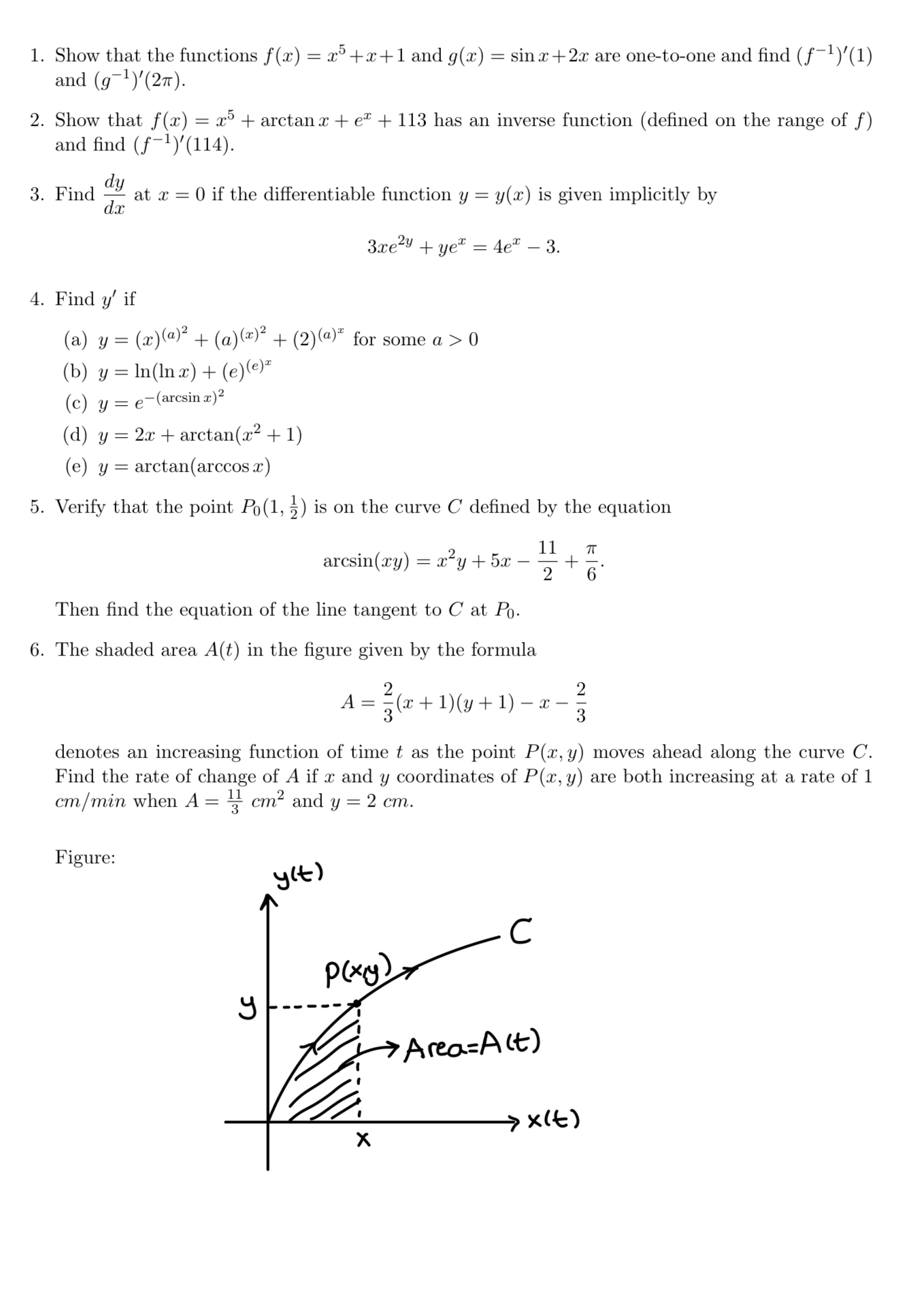Solved Show that the functions f(x)=x5+x+1 ﻿and g(x)=sinx+2x | Chegg.com