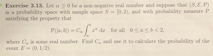 Solved Exercise 3.13. Let α≥0 be a non-negative real number | Chegg.com