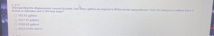 Solved 2 of 21 A Disregarding the displacement caused by | Chegg.com