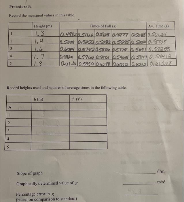 Solved Record the measured values in this table. Record | Chegg.com