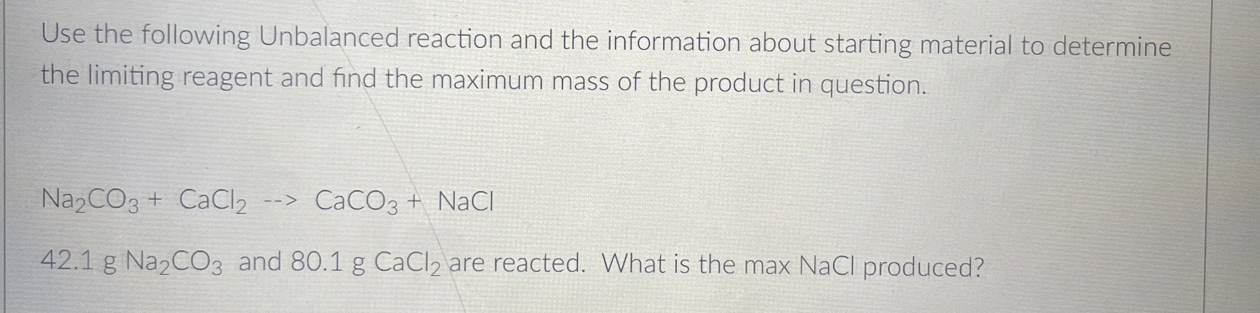 Solved Use the following Unbalanced reaction and the | Chegg.com