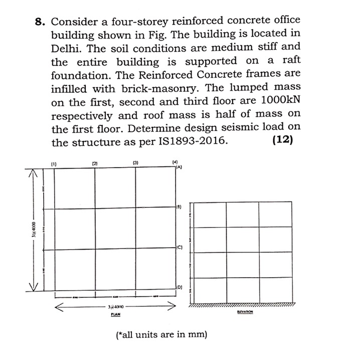 Solved Consider a four-storey reinforced concrete | Chegg.com