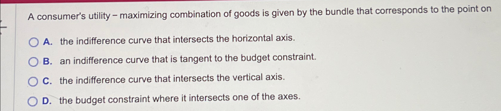 Solved A consumer's utility - ﻿maximizing combination of | Chegg.com