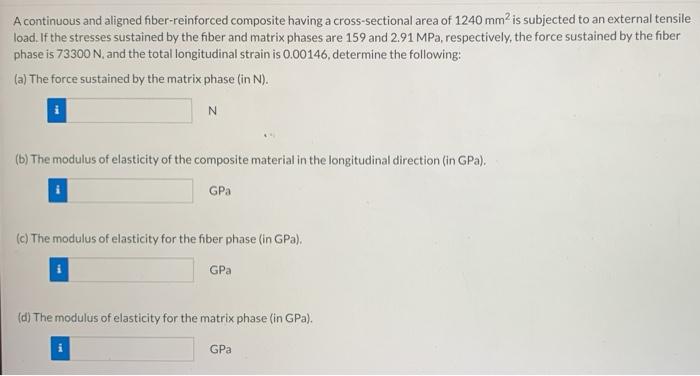 Solved A continuous and aligned fiber-reinforced composite | Chegg.com