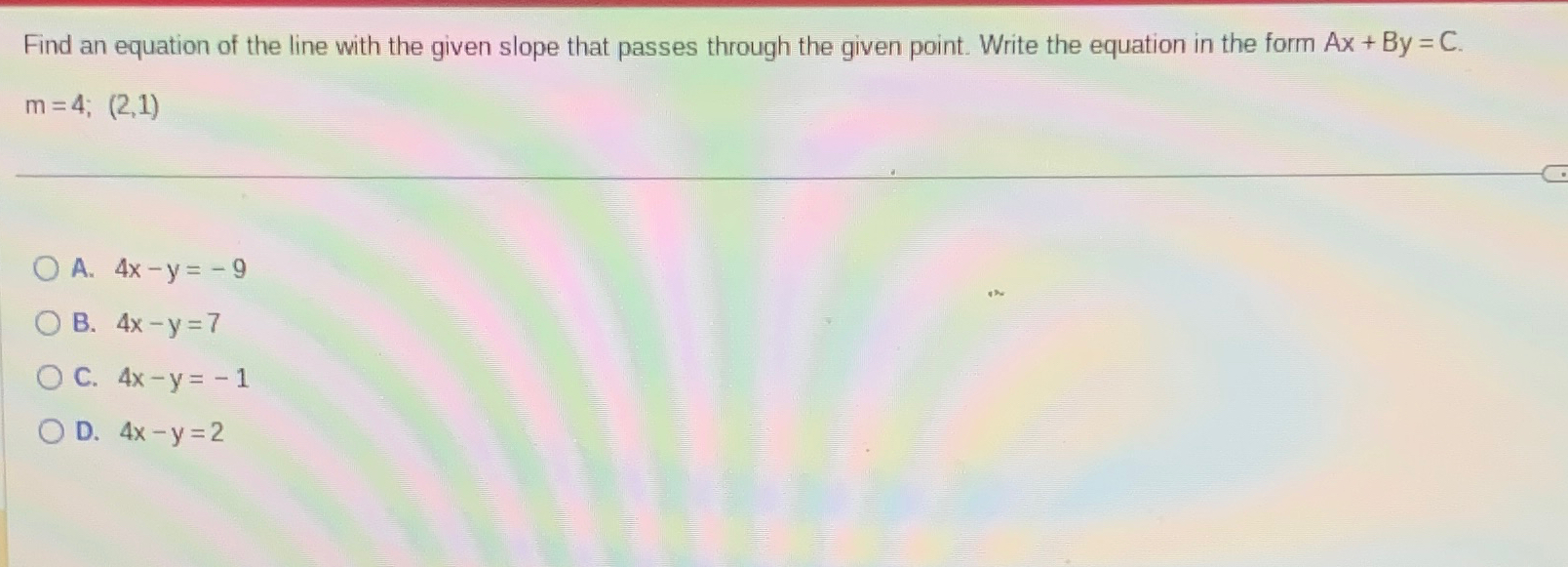 Solved Find an equation of the line with the given slope | Chegg.com
