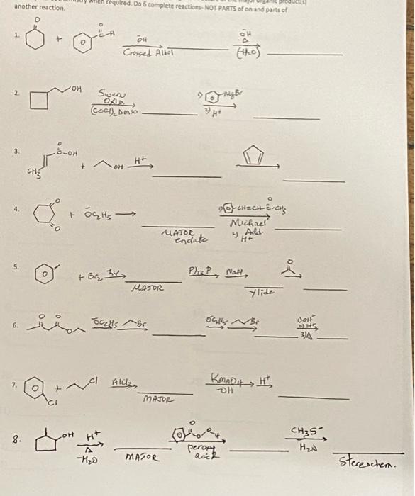 Solved another reaction. 1. 2. 3. OH H+ 4. 5. 6. 7. 8. | Chegg.com