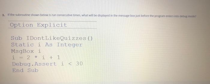 Solved 3. If the subroutine shown below is run consecutive | Chegg.com