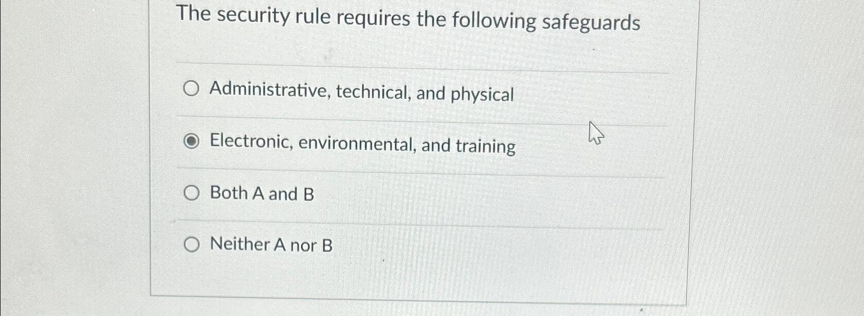 Solved The security rule requires the following | Chegg.com