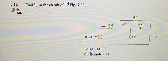 Solved 9.53 Find Io in the circuit of 니 Fig. 9.60. 은 Figure | Chegg.com