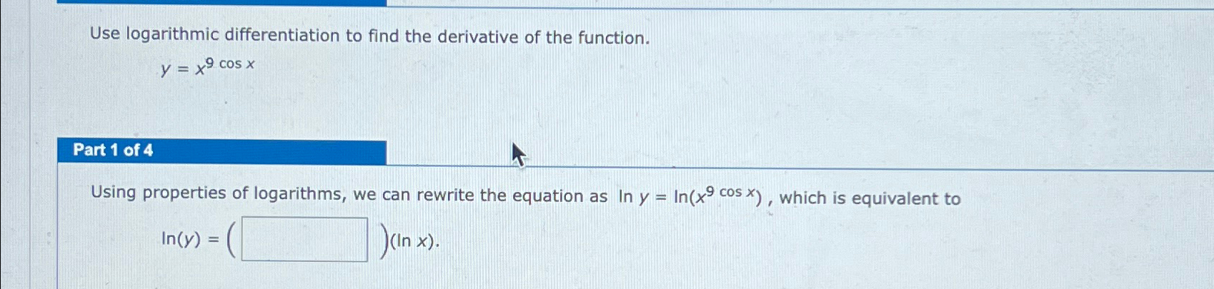 Solved Use logarithmic differentiation to find the | Chegg.com