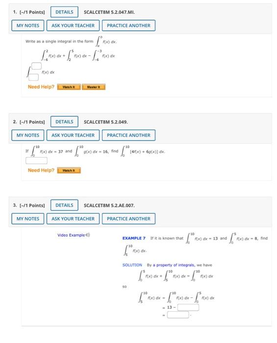 Solved 1. (-/1 Points DETAILS SCALCETSM 5.2.047.MI. ASK YOUR | Chegg.com Solved 1. (-/1 Points DETAILS SCALCETSM 5.2.047.MI. ASK YOUR | Chegg.com