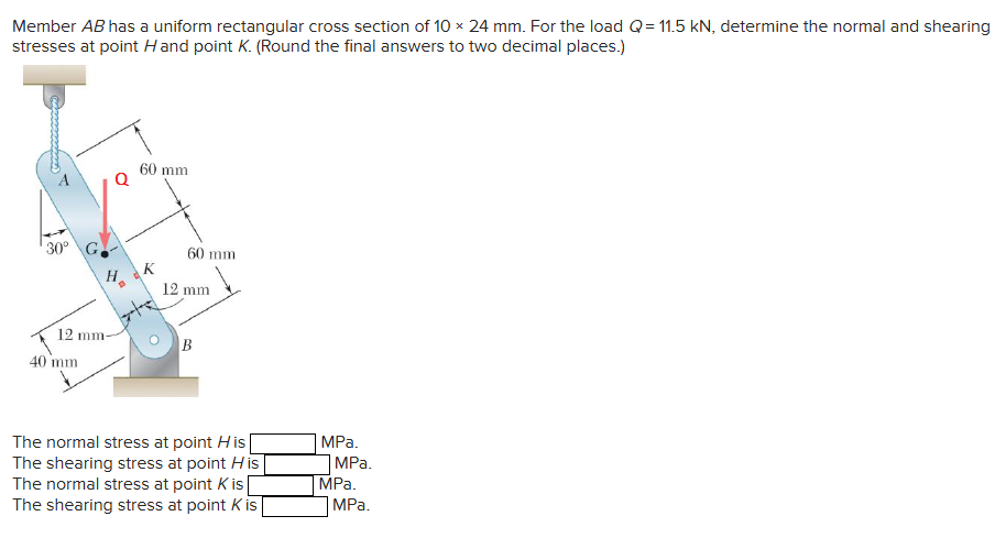 Solved Member AB ﻿has a uniform rectangular cross section | Chegg.com