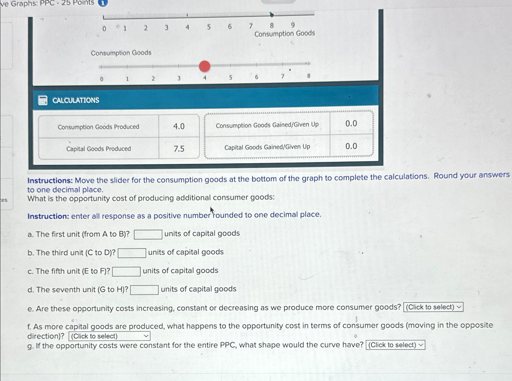 Solved ve Graphs: PPC - 25 ﻿Points 1Consumption | Chegg.com
