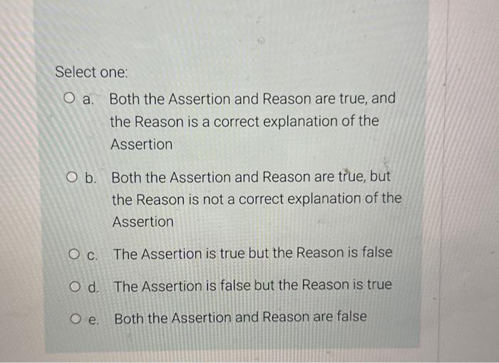 Solved The following is an Assertion/Reason question. These | Chegg.com