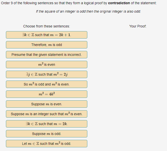 Order 9 ﻿of the following sentences so that they form | Chegg.com
