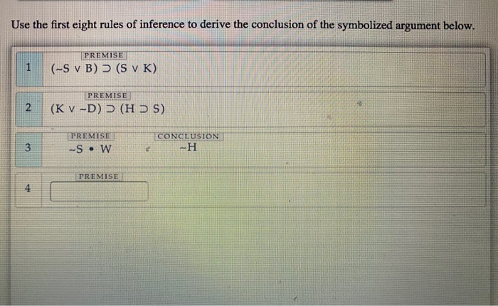 Solved Use the first eight rules of inference to derive the | Chegg.com